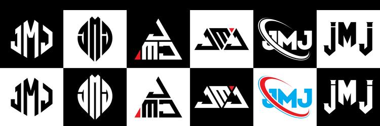 Jmj triangle letter logo design Royalty Free Vector Image