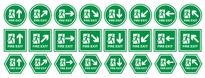 Round stickers indicating the direction Royalty Free Vector