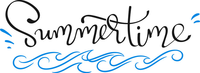 Hot summer time calligraphic handwritten Vector Image