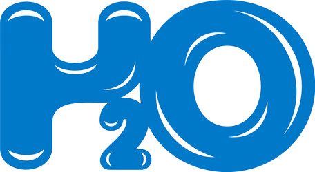 Watercolor h2o lettering Royalty Free Vector Image