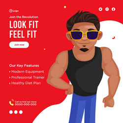 Banner design of bodybuilder Royalty Free Vector Image