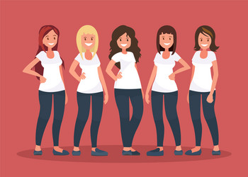Female friendship group of women are hugging Vector Image
