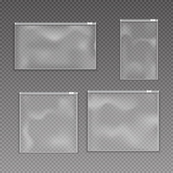 Zip bag transparent plastic pouch color zipper Vector Image