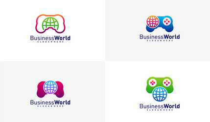 World game logo design colorful Royalty Free Vector Image