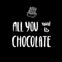 All you need is chocolate lettering for poster Vector Image