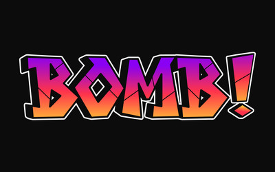 Bomb - single word letters graffiti style Vector Image