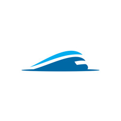 Bullet train railway speed logo design Royalty Free Vector