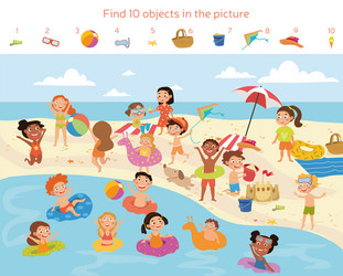 Find 10 hidden objects game Royalty Free Vector Image