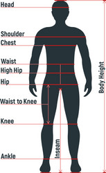 Male size chart anatomy human character people Vector Image