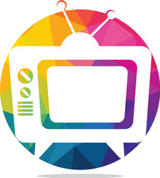Tv media logo design service logo template Vector Image