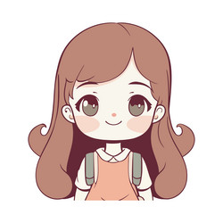 Cute anime chibi little girl cartoon Royalty Free Vector