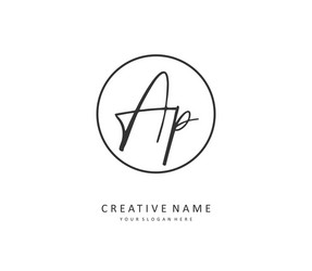 Ap initial letter handwriting and signature logo Vector Image
