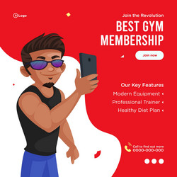 Banner design of bodybuilder Royalty Free Vector Image