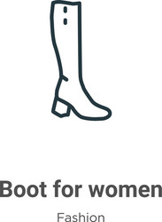 Ankle boots outline icon thin line black Vector Image