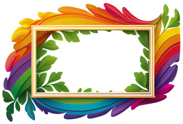 Of rainbow border frame Royalty Free Vector Image