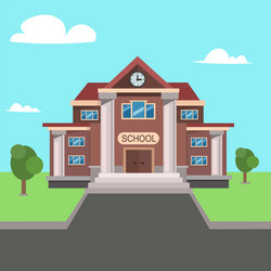 School building with landscape Royalty Free Vector Image