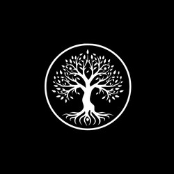 Minimalist Tree of Life Logo Royalty Free Vector Image