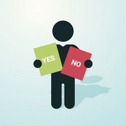 Black silhouettes of two men with a sign right Vector Image