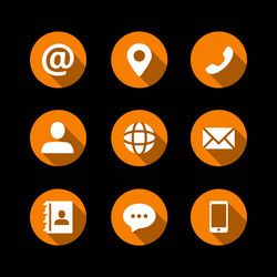 Contact icon red theme Royalty Free Vector Image