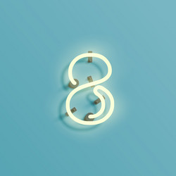 Number Eight Symbol Neon Sign Vector Images (over 190)