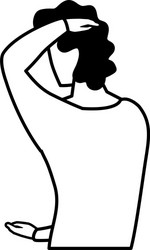 Young man back position on white background Vector Image