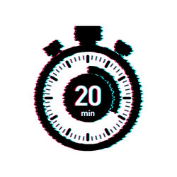 20 minutes stopwatch icon Royalty Free Vector Image