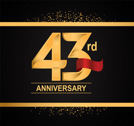 43 years anniversary template design Royalty Free Vector
