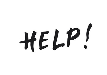 Help text design isolated on white background Vector Image