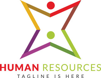 Rainbow human resources logo Royalty Free Vector Image