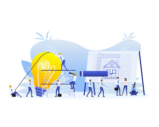 Idea to build people design business Royalty Free Vector