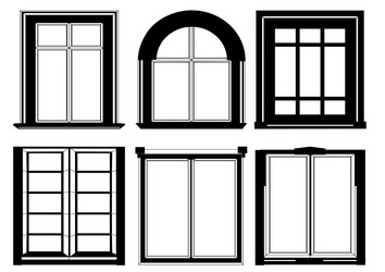 Set of textures wooden vintage windows Royalty Free Vector
