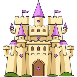 Royal castle cartoon colored clipart Royalty Free Vector