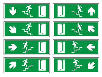 Emergency exit door sign with a human figure Vector Image