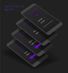 Mobile app ui sign in and sign up screens 3d Vector Image