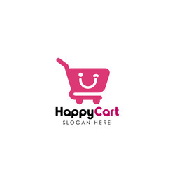 Happy shop logo design template shopping Vector Image