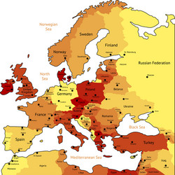Multicolored map of europe Royalty Free Vector Image