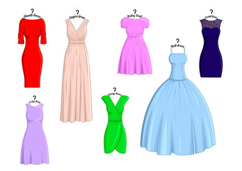 Styles of dresses Royalty Free Vector Image - VectorStock