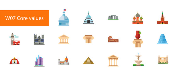 Core values icon set Royalty Free Vector Image