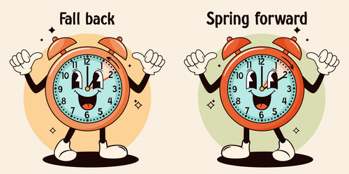 Daylight saving time fall back Royalty Free Vector Image