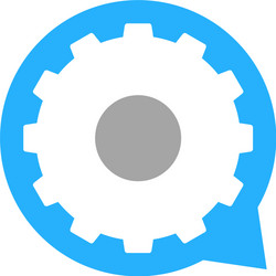 Gear chat logo design template chat logo Vector Image