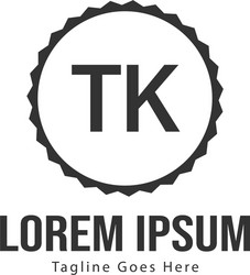 Initial tk logo template with modern frame Vector Image