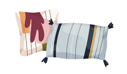 Soft decorative cushion with geometric lines Vector Image