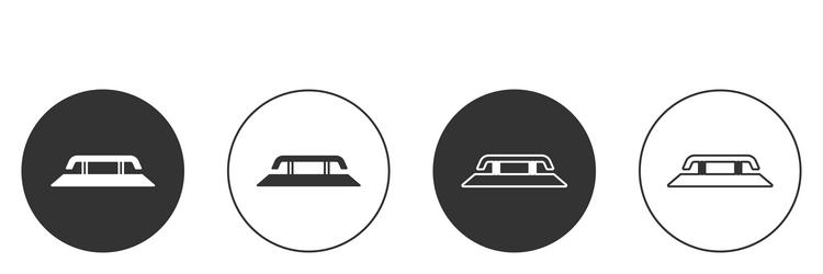 Black skateboard stairs with rail icon isolated Vector Image