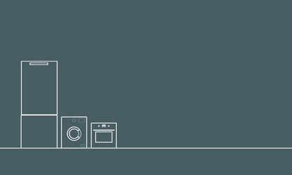 Domestic electric machines thin line style icons Vector Image