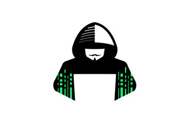 Creative hidden hacker logo Royalty Free Vector Image