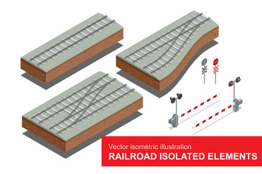 Railroad isolated elements for rail freight Vector Image
