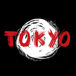 Tokyo brush calligraphy lettering handwritten Vector Image