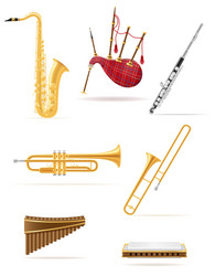 Isolated set musical instruments Royalty Free Vector Image