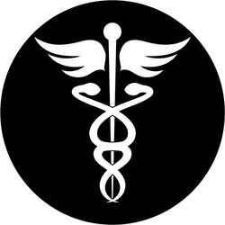 Caduceus medical symbol with one snake and staff Vector Image