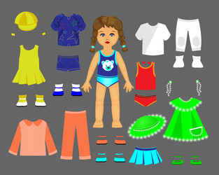 Paper Doll Set Summer Clothes Vector Images (over 100)